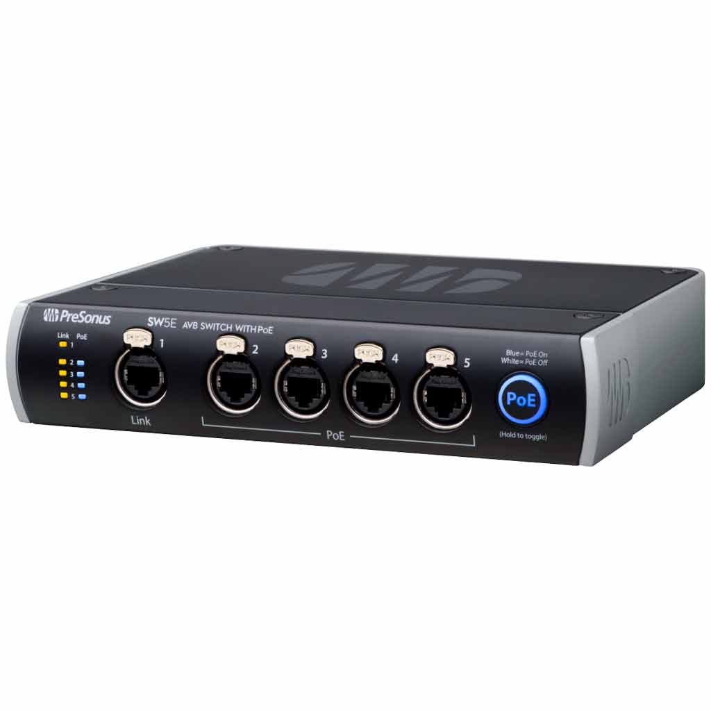 PreSonus SW5E 5-Port AVB Switch with PoE PreSonus Sound Reinforcement ...